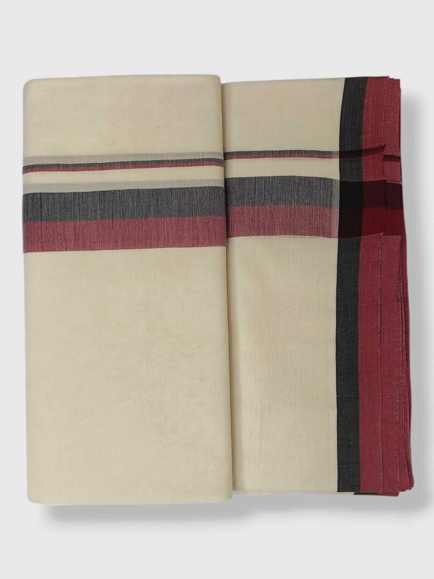 Kerala Mundu/Dhoti (L- 4.28M) Pure Cotton with DMK Border – Keraloom