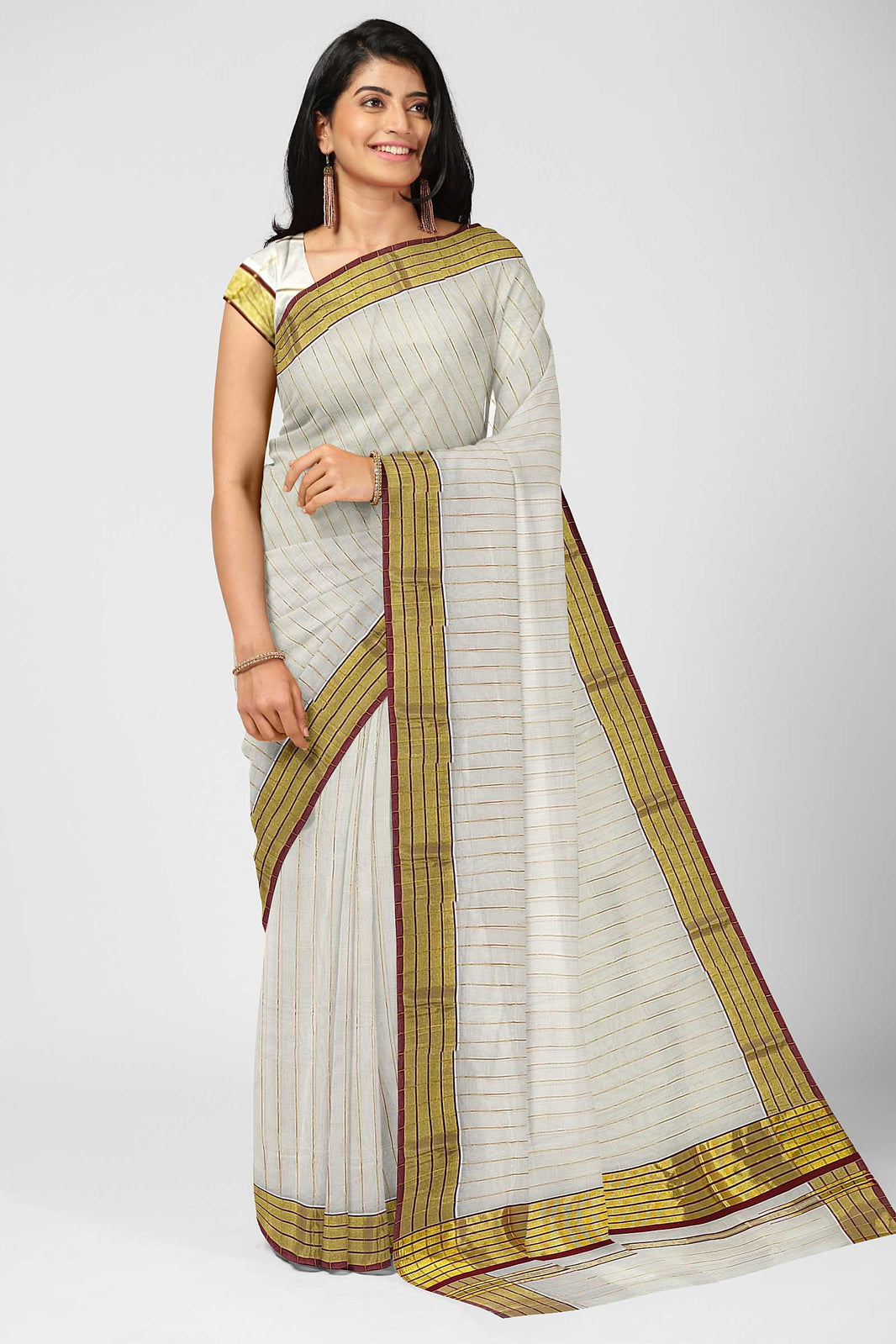 Buy Kerala Kasavu Wedding Handloom Saree-Keraloom